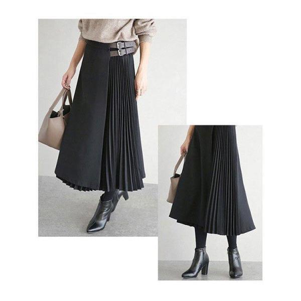 スカート ボトムス レディース 40代 きれいめ 春秋 楽ちん 快適通気 黒 ボトムス aライン プリーツ スカート ハイウエスト おしゃれ 着痩せ 20代 30代 5色 ...
