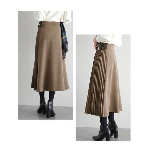 スカート ボトムス レディース 40代 きれいめ 春秋 楽ちん 快適通気 黒 ボトムス aライン プリーツ スカート ハイウエスト おしゃれ 着痩せ 20代 30代 5色 ...