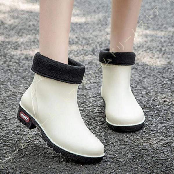 レインブーツ 長靴 レディース おしゃれ 婦人用 レイン シューズ 雨靴 防水 女性 雨の長靴 雨用 雪 滑り止め ショート ブーツ レインシューズ 大人 シンプル : Toleaf ヤフー ...