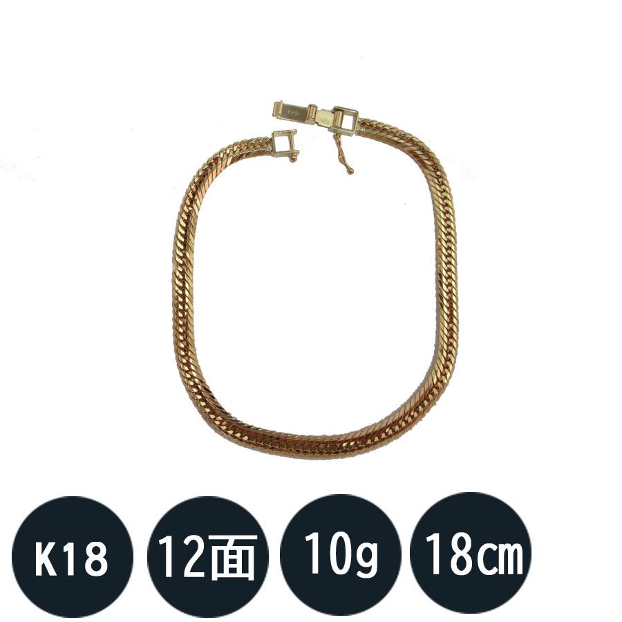 tomatosarada 喜平 ブレスレット K18 18金 十二面トリプル(10g-18cm)中留（中折れ）S 12面 トリプル キヘイ (造幣局検定マーク刻印入) : 金のトマトサラダ ...