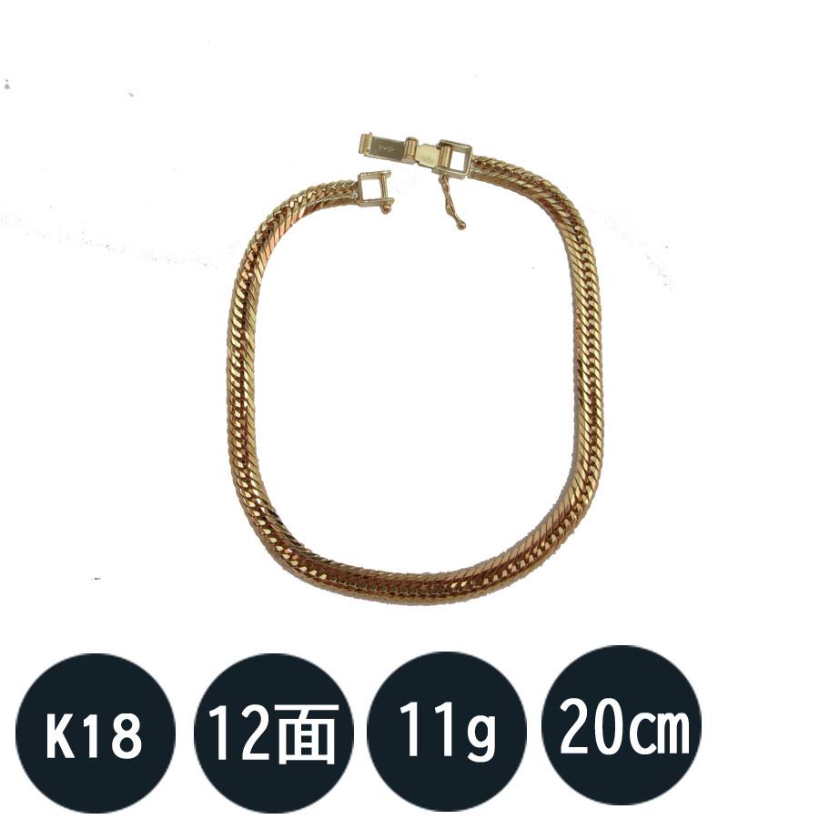 tomatosarada 喜平 ブレスレット K18 18金 十二面トリプル(11g-20cm)中留（中折れ）S 12面 トリプル キヘイ (造幣局検定マーク刻印入) : 金のトマトサラダ ...