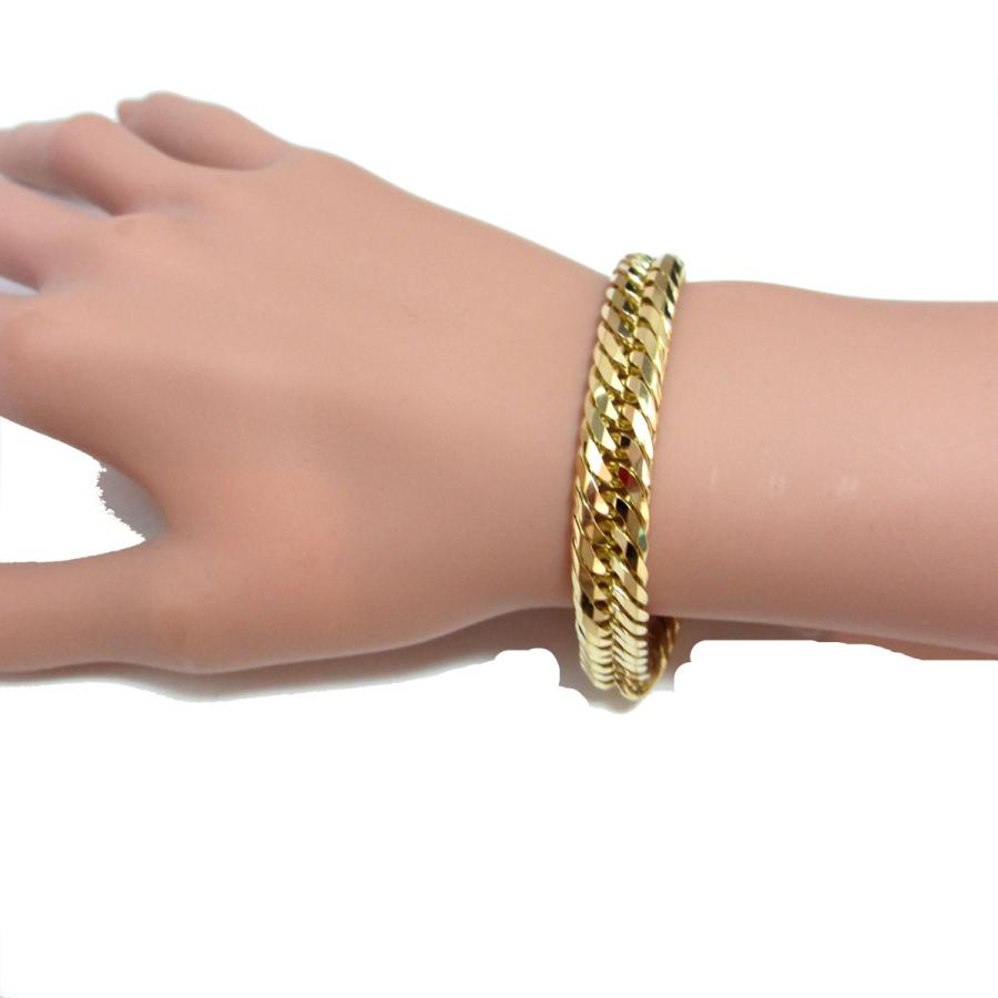 tomatosarada 喜平 ブレスレット K18 18金 十二面トリプル(50g-20cm)中留（中折れ）S 12面 トリプル キヘイ (造幣局検定マーク刻印入) : 金のトマトサラダ ...