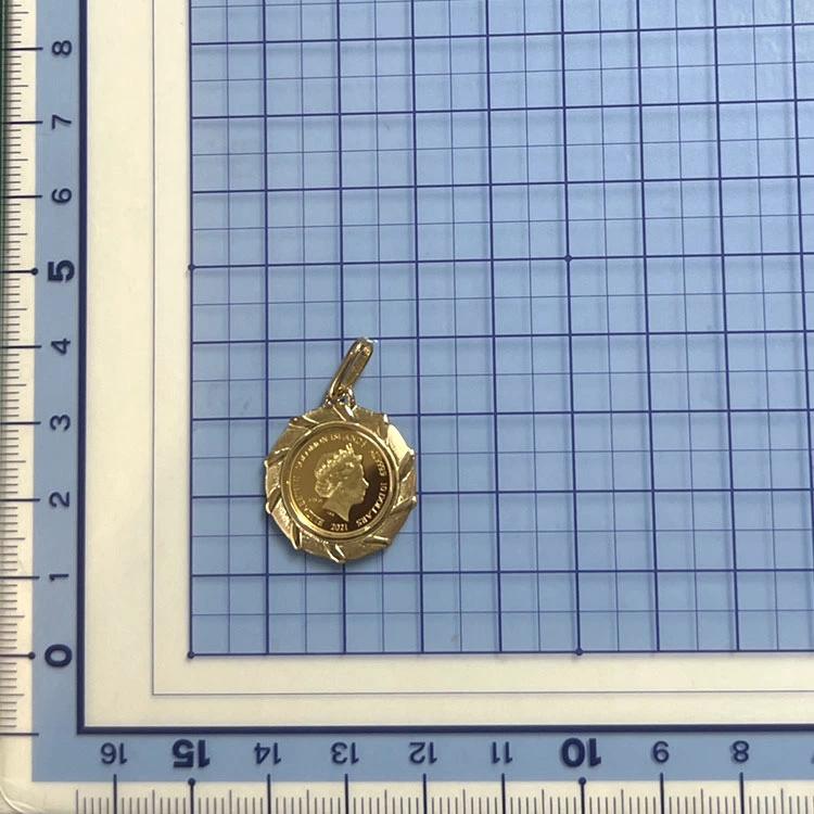 tomatosarada ソロモン諸島 富士山 鷹 桜 エリザベス K24（純金 K24） 1/25オンス ホースコイン K18枠付きペンダントトップ : 金のトマトサラダ - 通販 ...