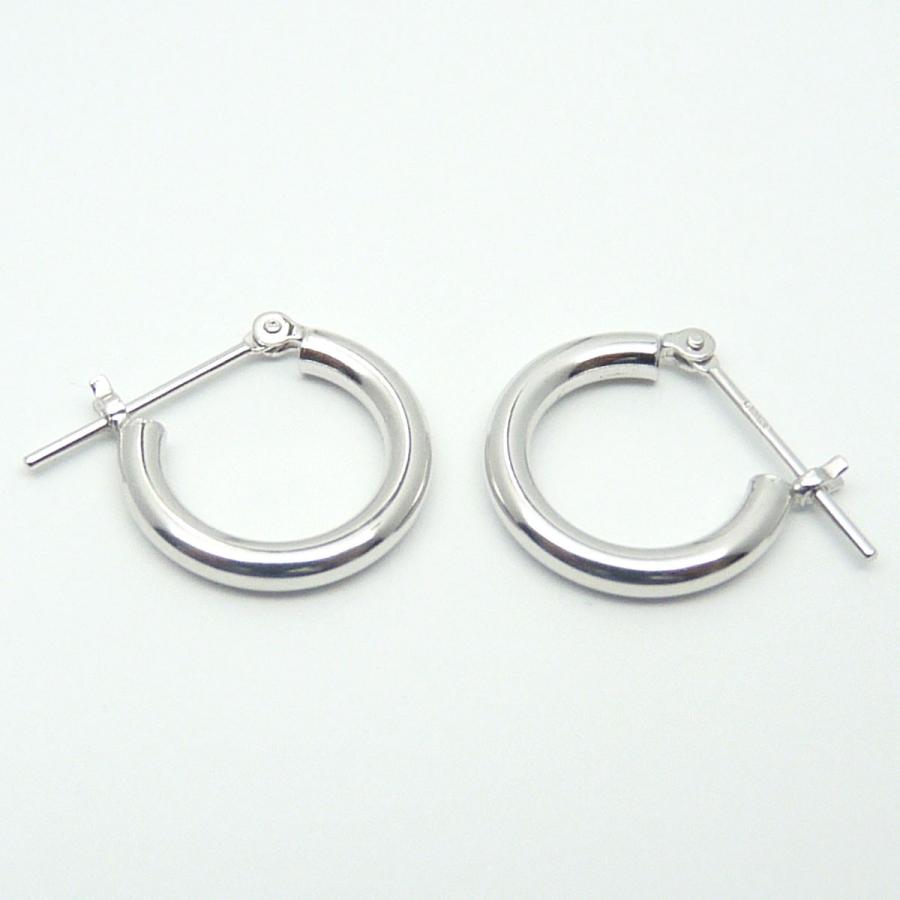 tomatosarada （2個ペア）K14WG 14金 ホワイトゴールド 定番 フープピアス 2mm×10mm【宅急便送料無料！ケース付き】 : Tomatosarada(トマトサラダ ...