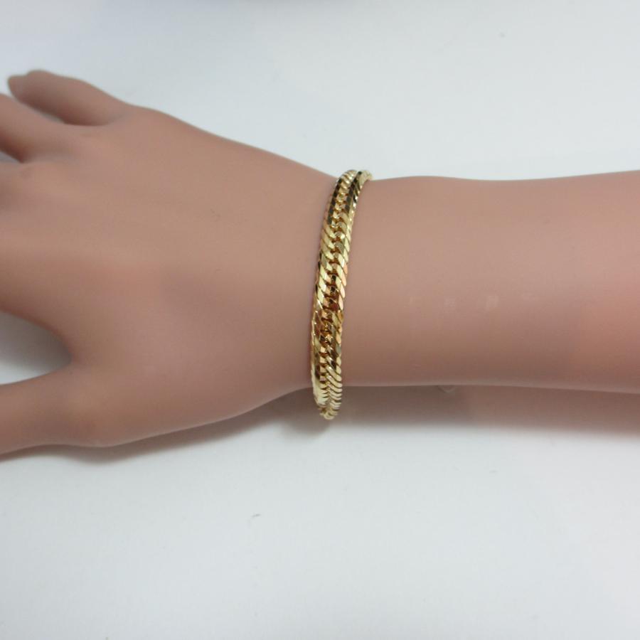 tomatosarada 喜平 ブレスレット K18 18金 十二面トリプル(20g-20cm)中留（中折れ）S 12面 トリプル キヘイ (造幣局検定マーク刻印入 ...