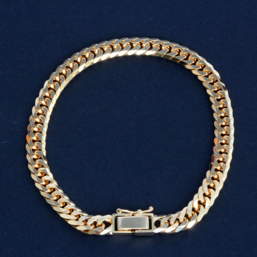 tomatosarada 喜平 ブレスレット K18 18金 六面ダブル（30g-20cm）中留（中折れ） 6mm キヘイ 6面ダブル（造幣局検定マーク刻印入）kihei ...