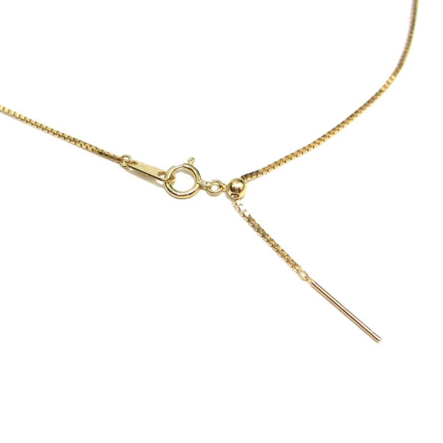 tomatosarada 【スライドピン式】K18 ベネチアンチェーン（無段階の長さ調整 スライド式アジャスター スライドピン式） 0.6mm 45cm : Tomatosarada(トマト ...