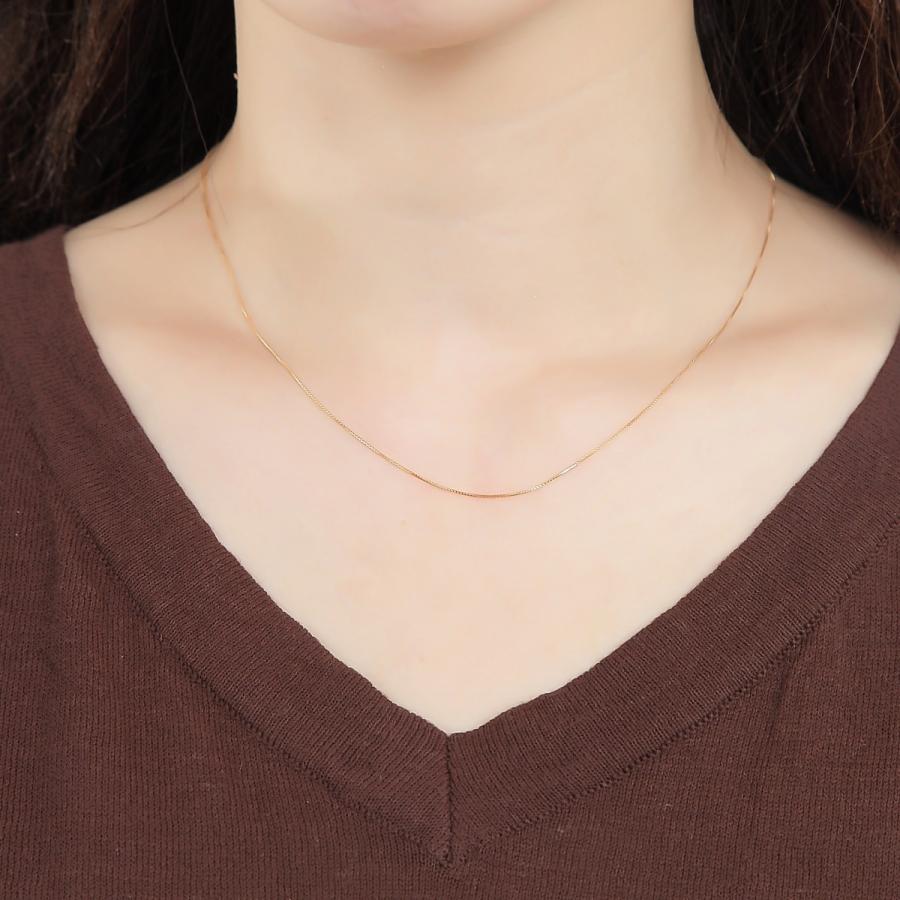 tomatosarada 【スライドピン式】K18 ベネチアンチェーン（無段階の長さ調整 スライド式アジャスター スライドピン式） 0.6mm 45cm : Tomatosarada(トマト ...