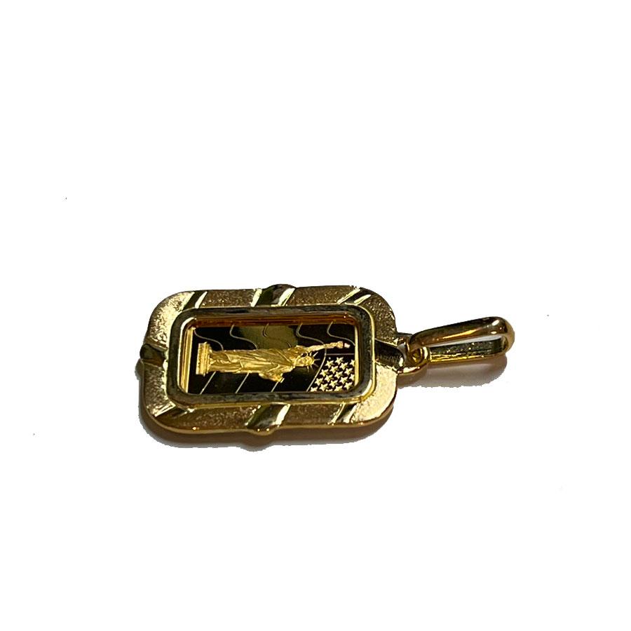 tomatosarada リバティコイン K24（純金 K24） 1g リバティコイン インゴット 自由の女神 K18 アトラス枠付きペンダントトップ : Tomatosarada(トマト ...