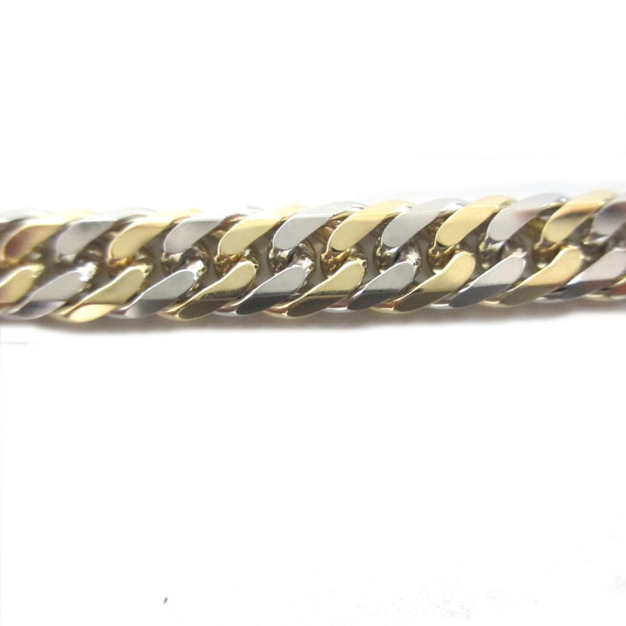 tomatosarada 喜平 ネックレス K18 k18+Pt850 コンビ メンズ 18金 K18＋Pt850 六面ダブル(50g-50cm) 中留(中折れ) キヘイ（造幣局検定マーク刻印 ...