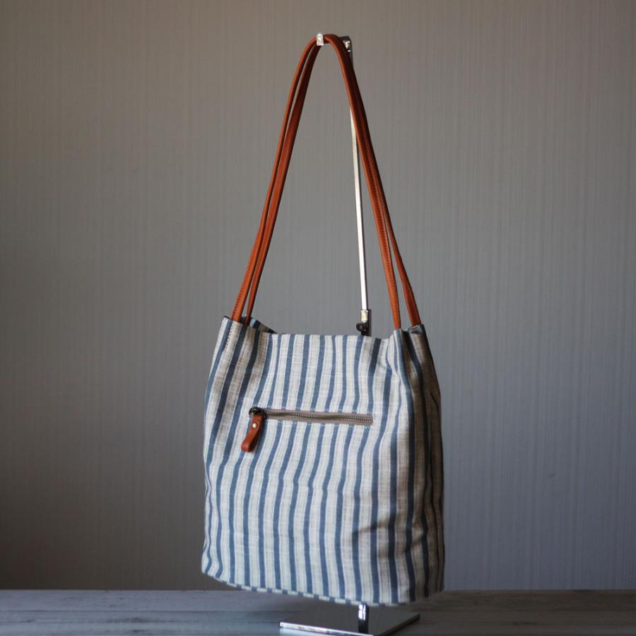 トートバッグ 帆布×本革 夏のストライプバケットトート 通勤 A4が入る B-346 : TOMATOTAMOT - 通販 - Yahoo!ショッピング