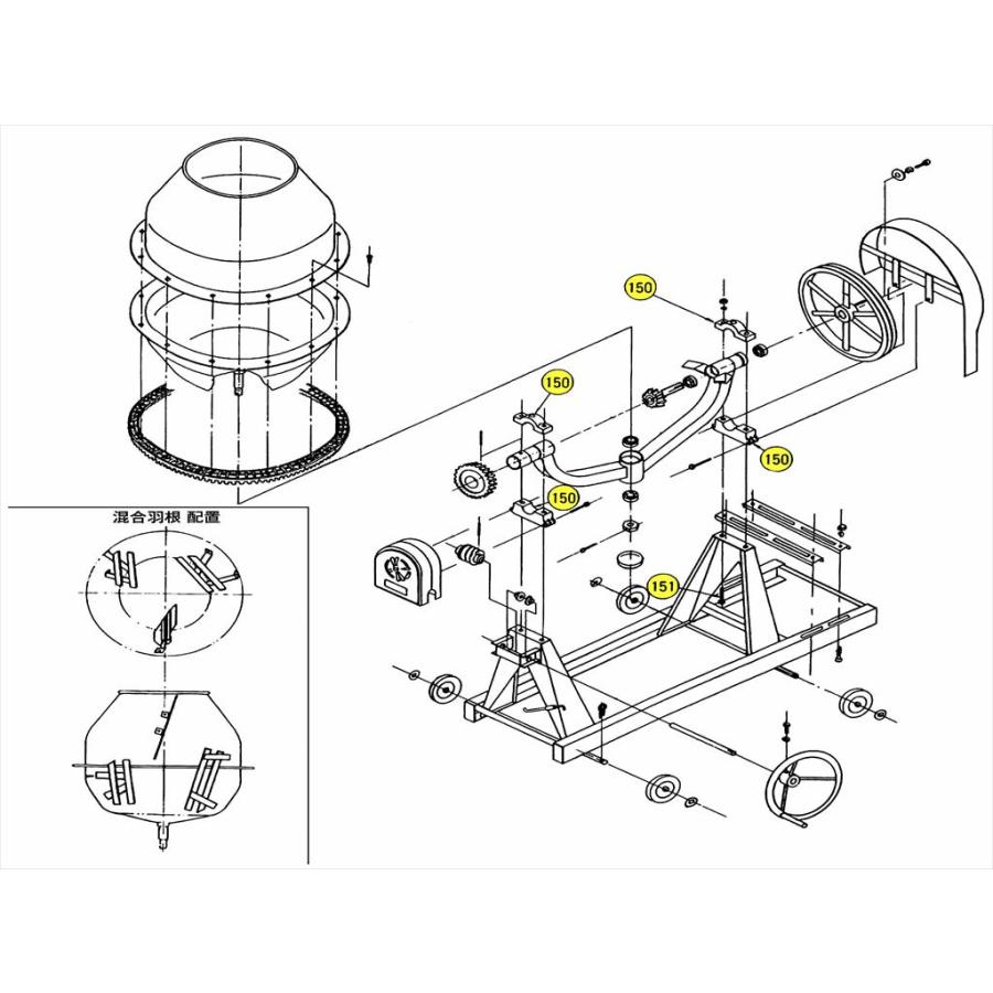TOMBO（工具） モルタル兼用コンクリートミキサNGM-2B/NGM-2.5B用部品 アーム軸受けSET 1台分 : とんぼ屋 公式 ネットストア - 通販 - Yahoo!ショッピング