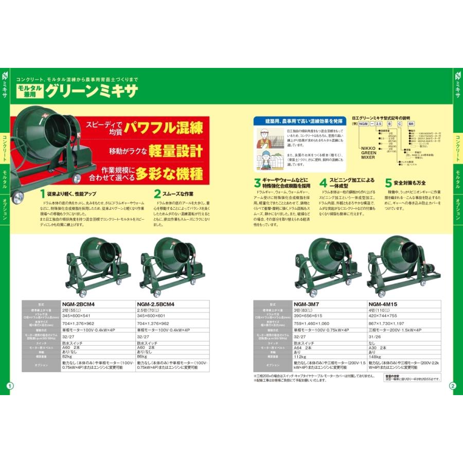 【アウトレット】 モルタル兼用コンクリートミキサー 2.5切（70リットル）NGM-2.5BCM4 :NGM-25BCM4-1:とんぼ屋 公式 ネットストア - 通販 - Yahoo!ショッピング