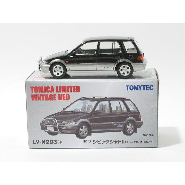 トミーテック ホンダ シビックシャトル ビーグル（黒／グレー）94年式 LV-N293a【トミーテック社1/64ミニカー】【トミカの時 ...