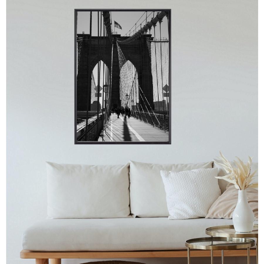 【フレーム付-黒-】インテリアポスター アメリカン ニューヨークの景色 モノクローム New York View A2サイズ an5 : ip00296 : tomohochikaze-映画 ...