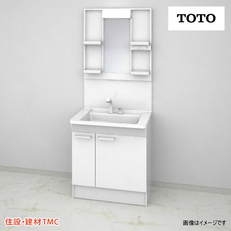 TOTO 洗面化粧台 Vシリーズ W750 一面鏡 H1900 片引き出し 扉カラー・エコミラー 選択 LDPB075BJGEN2(A/B/C/E/F)-LMPB075A1GD(C/G)1G ...
