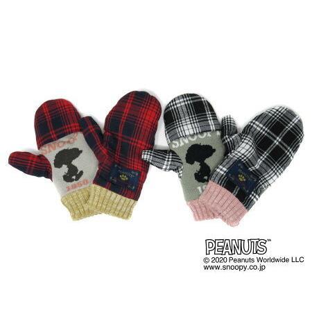 SNOOPY 手袋 チェック 指出し ツイード スヌーピー ボア レディース 大人 フリーサイズ レッド ブラック : ToMoKuNi - 通販 - Yahoo!ショッピング