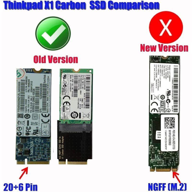 M.2 NGFF 2242 SSD to レノボ Thinkpad X1 Carbon Gen.1 26pin SSDに変換アダプタ 衝撃特価