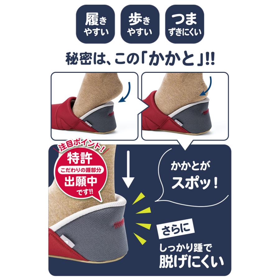 あゆみシューズ かかとスポッと 3E 両足セット 2239 室内用 ルームシューズ 軽量 脱げにくい 履きやすい 歩きやすい つまずきにくい ...
