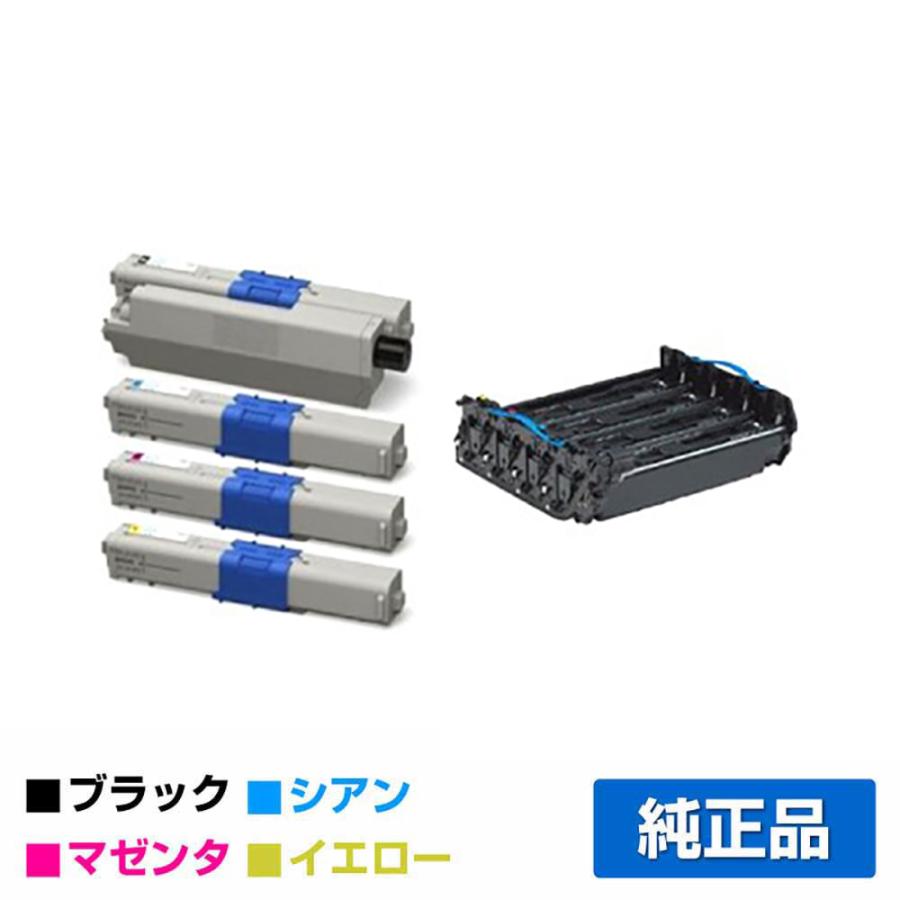 COREFIDO 沖データ OKI TNR-C4JK1/C1/M1/Y1トナーカートリッジ/ID-C4LAドラム1本 4色/ブラック/シアン/マゼンタ/イエロー 純正 C301dn 用トナー ...