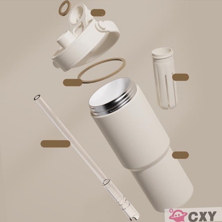 【大特価】全17色持ち手付き ストロー付きタンブラー 水筒 735ml 大容量 蓋付き 保温保冷 こぼれない セラミックコーティング 316ステンレス マグ : CXYストア - 通販 ...