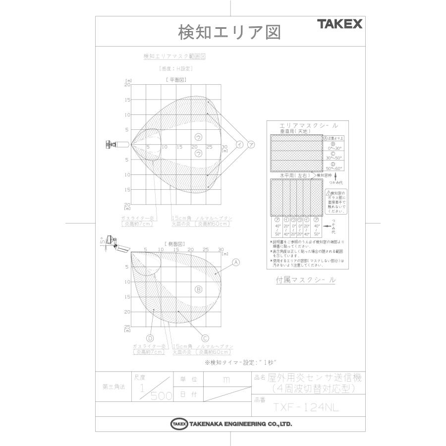 TAKEX 【TXF-124NL(B)】屋外用炎センサ送信機 (4周波切替対応型) 竹中エンジニアリング : tool-darake - 通販 - Yahoo!ショッピング