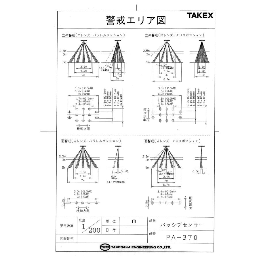 【PA-370】パッシブ型遠赤外線式パッシブセンサー TAKEX 竹中エンジニアリング : 20240229008 : tool-darake - 通販 - Yahoo!ショッピング