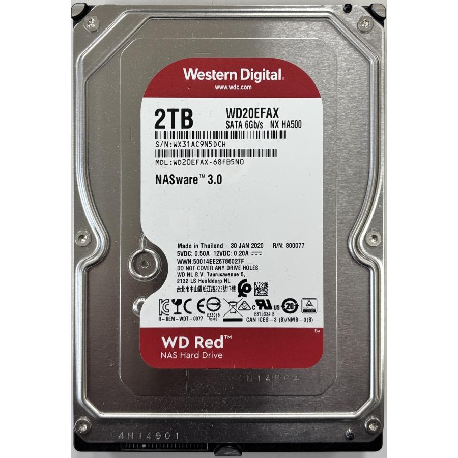 Western Digital WD Red NAS ハードディスク 2TB / フォーマット済み / 31111H ...
