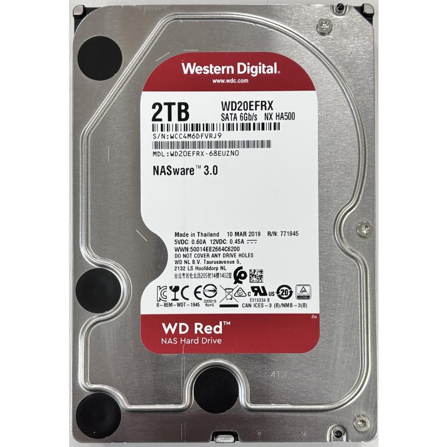 Western Digital WD Red NAS ハードディスク 2TB / フォーマット済み / 6996H : 20250121005 ...