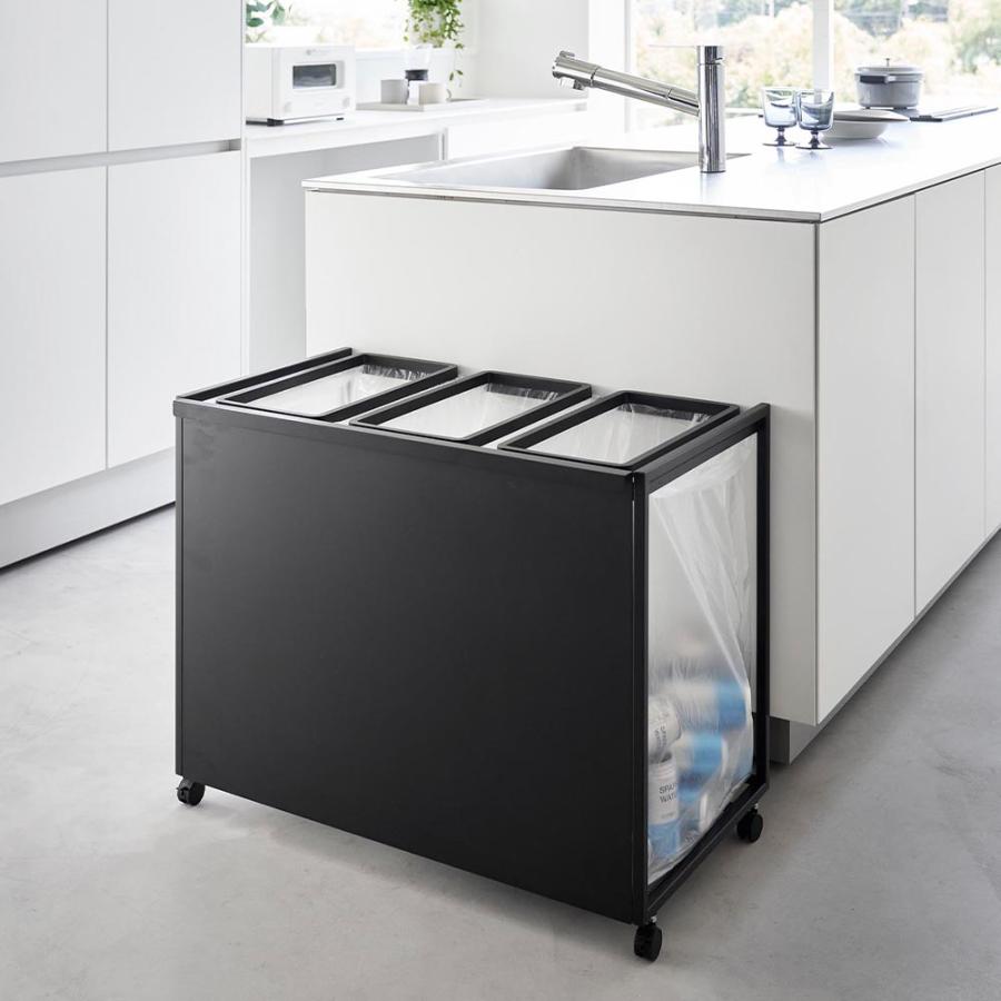 tower 目隠し分別ダストワゴン タワー 45L 3分別 山崎実業 ホワイト ブラック 1826 1827 : TOOL&MEAL - 通販 - Yahoo!ショッピング