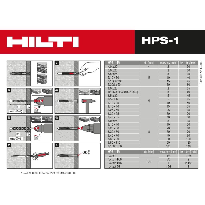HILTI (ヒルティ) インパクトアンカー HPS-1 5/10x30 (200本入) : ヒルティ正規代理店 TOOLBOX - 通販 - Yahoo!ショッピング