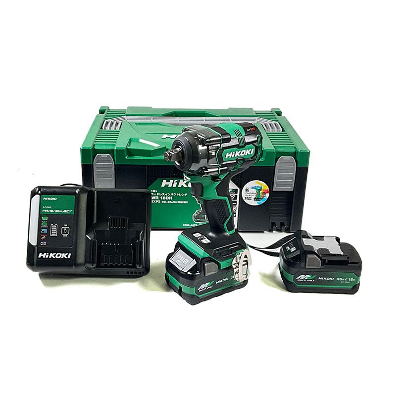 HIKOKI（ハイコーキ）18V コードレスインパクトレンチ WR18DH(2XPZ) マルチボルト充電池(BSL36A18X)2個 充電器(UC18YDL2) システムケース ...