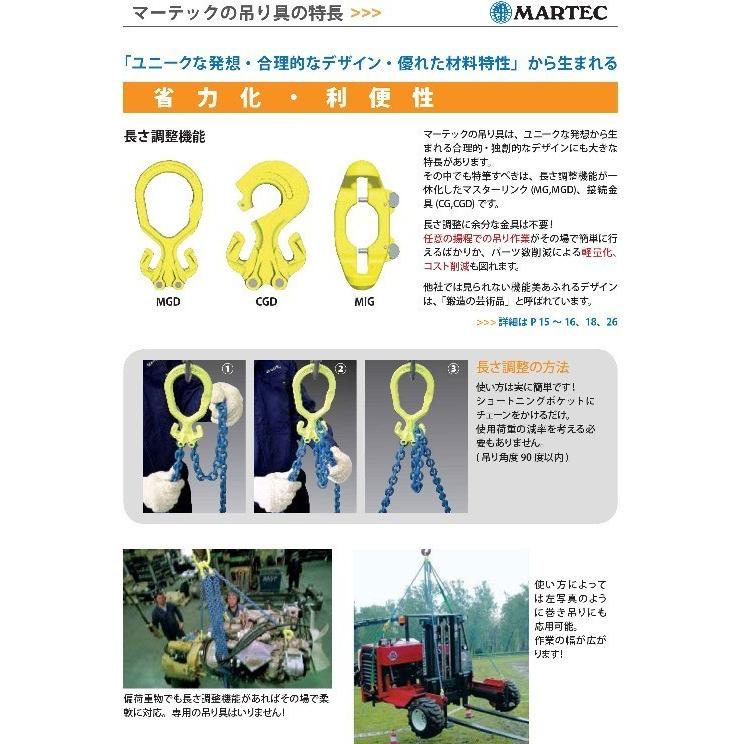 マーテック MGD-6-10 ダブルマスターリンク 2本吊り専用（ショートニング機能付き）チェーンスリング用金具 使用荷重60°1.9t 90 ...