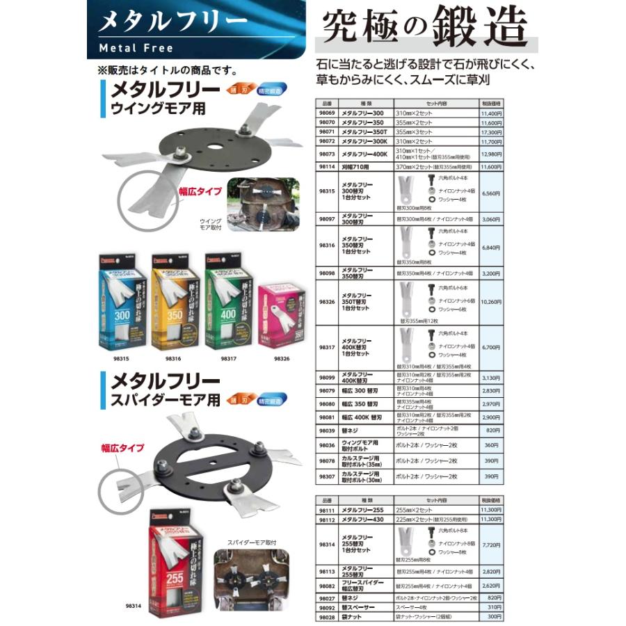 アイウッド 98113 替刃のみ メタルフリー255 スパイダーモア用 替刃4枚+ナイロンナット4個 IWOOD ネコポス可 ' : ツールキング - 通販 - Yahoo!ショッピング