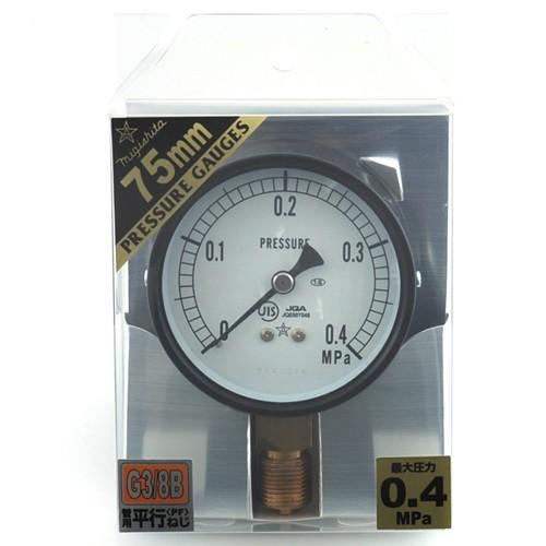 右下精器 汎用圧力計A75・G3／8 S-31・0.4MPA : ToolStyle - 通販 - Yahoo!ショッピング