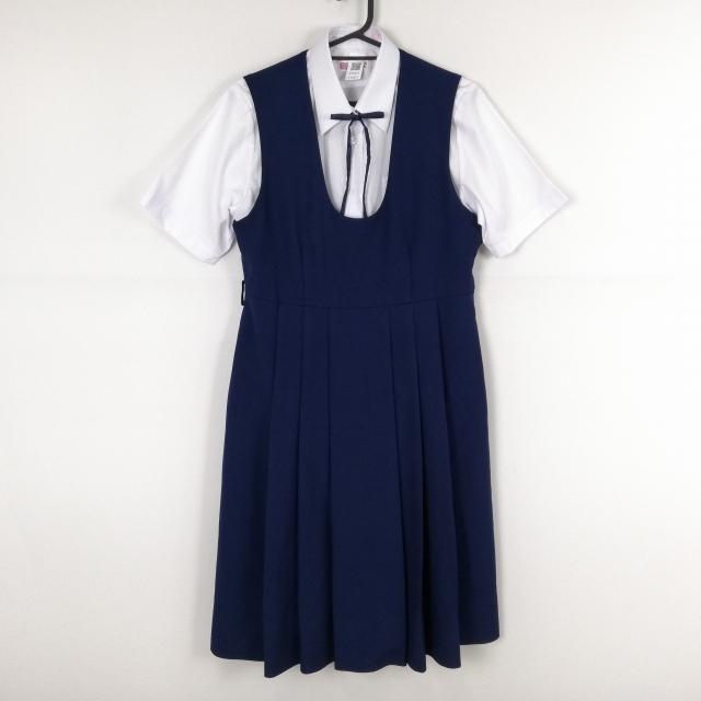 ブレザー ミニスカート 上下2点セット M オリーブデオリーブ 冬物 女子 学生服 中学 高校 紺 制服 中古 ランクC EY1017 ...