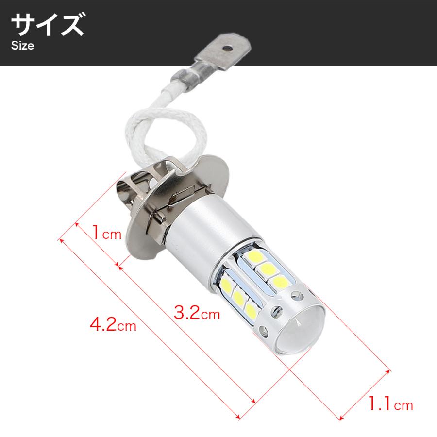 H3 H3a LED バルブ 2個 80W 16LED ホワイト フォグ ランプ 12V 24V 兼用 トラック グランド プロフィア クオン スーパーグレート ギガ 白 : TOP ...