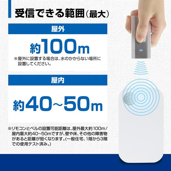 ワイヤレスチャイム 呼び出しベル リモコン付 玄関 コードレス 音＋光り 介護 受付 インターホン 無線 受信距離100m 電子呼びベル 配線不要 /60N : TOP1!プライス - 通販 ...