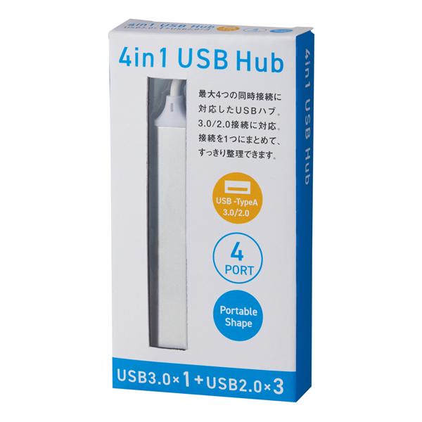 4in1 高速データ転送 USBハブ 挿すだけ 自動認識 USB 4ポート 2.0 3.0 Type-A 4つ同時接続 ポータブル 通信 データ移行 PC /60N : TOP1!プライス ...