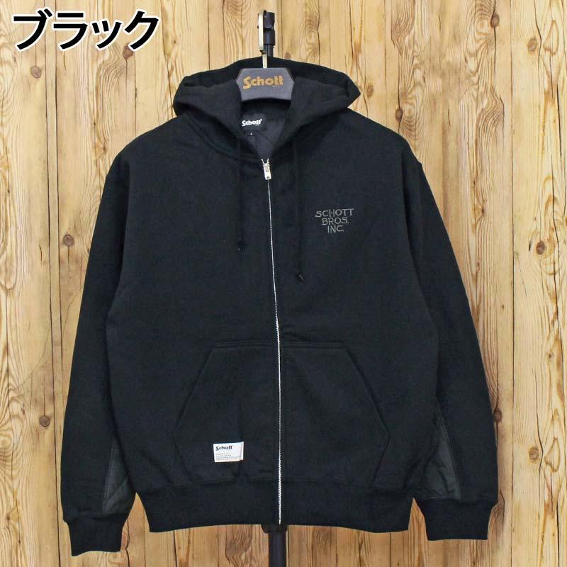 Schott N.Y.C（ショット） Schott キルティング コンビ ジップパーカー
