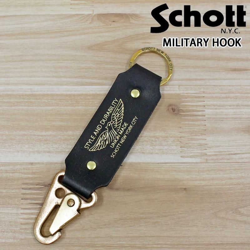 Schott N.Y.C ショット MILITARY HOOK ミリタリー フック キーホルダー 782-4970038 メンズ ブランド ...