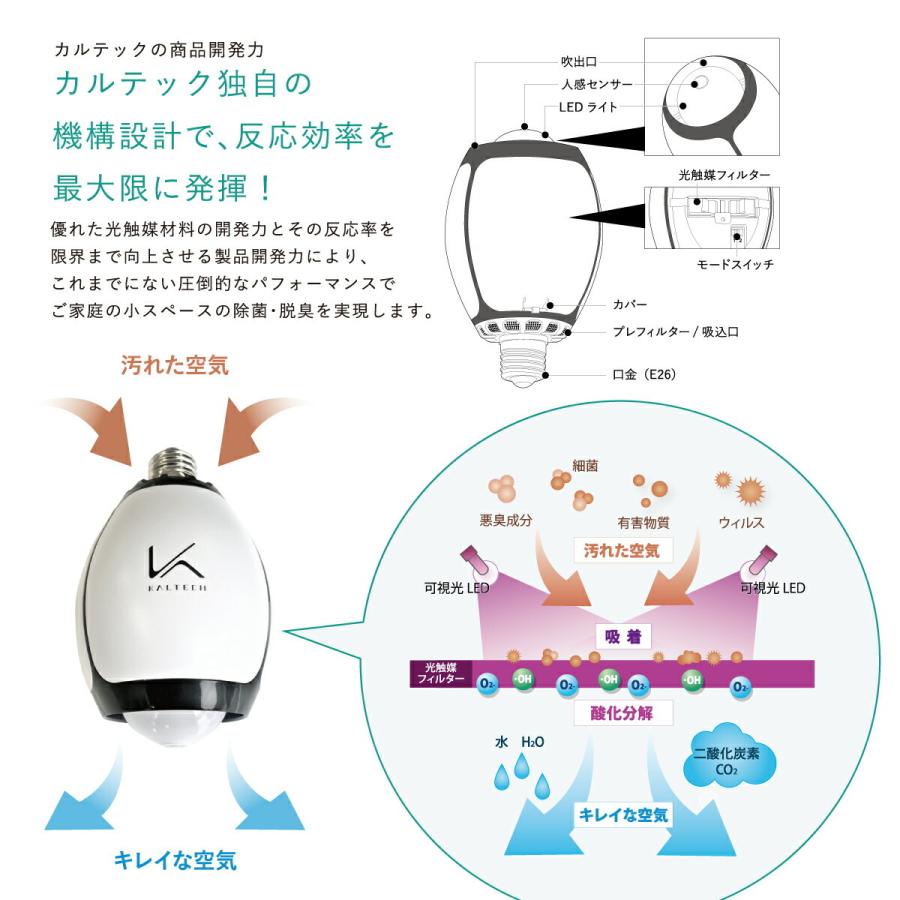 TEC（TOSHIBA） 光触媒除菌・脱臭機 KALTECH(カルテック) 脱臭LED電球 ターンド・ケイ(電球色) KL-B01 |電球 光 ...
