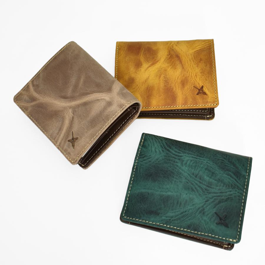 Ain Soph アインソフ 財布 ワクシープレス 折財布（ボックスコインケース） 革財布 ボックスコインケース オイルレザー DA1548 ...