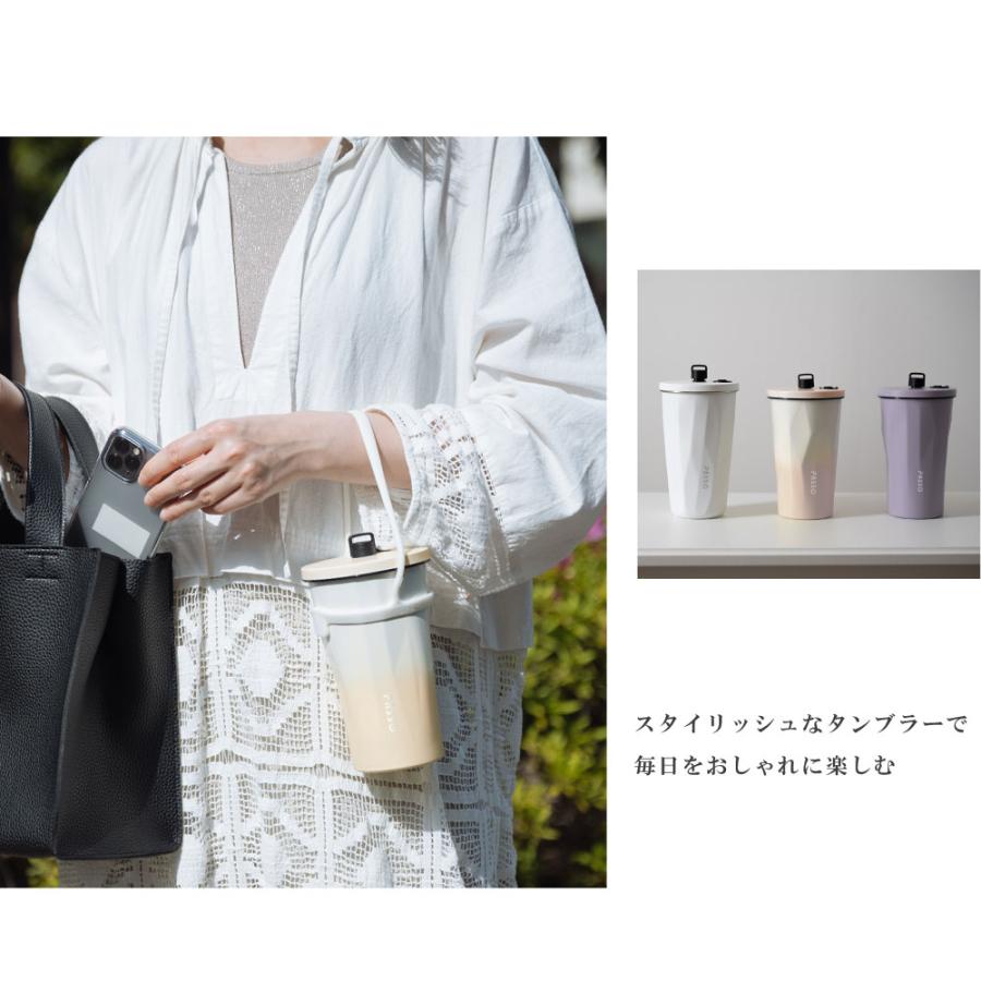 タンブラー 2way ストロー付き 専用ホルダー付き ステンレス 保温 保冷 蓋付き 持ち運び トラベルタンブラー 水筒 600ml 二重構造 真空断熱 passo-st01 :passo ...