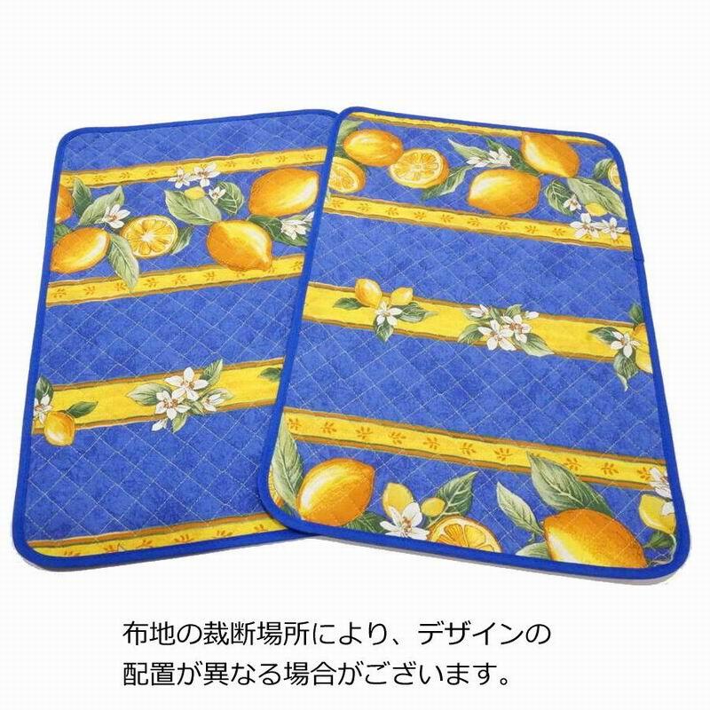 【メール便OK】フランス製キルティングランチョンマット（両面使用可） FLMK-CITRON-BL シトロン/ブルー : 輸入雑貨～カラン ...