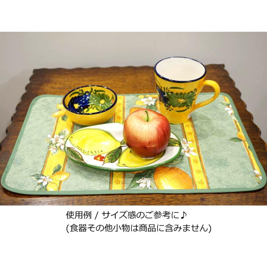 【メール便OK】フランス製キルティングランチョンマット（両面使用可） FLMK-CITRON-GR シトロン/グリーン :FLMK ...