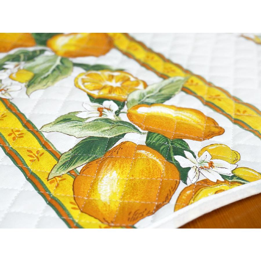 【メール便OK】フランス製キルティングランチョンマット（両面使用可） FLMK-CITRON-WT シトロン/ホワイト : 輸入雑貨～カラン ...