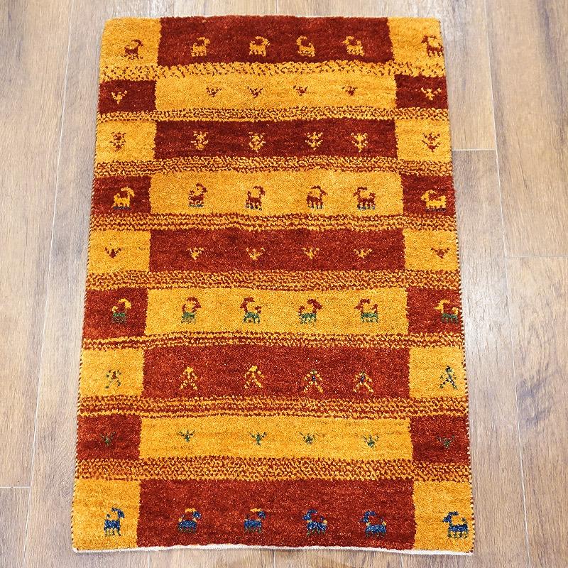 手織りギャッベ GB90-167 89×59cm 玄関サイズ : gb90-167 : 輸入雑貨～カランフィル(旧店名 トプカプ) - 通販 - Yahoo!ショッピング