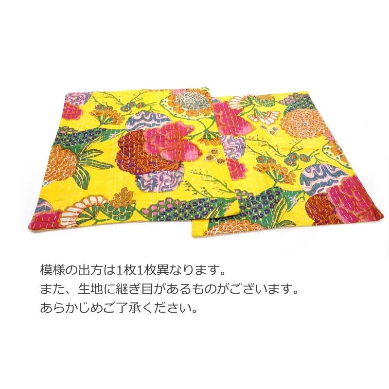 インド製「カンタキルト」クッションカバー トロピカル/イエロー KCC-FTYL : 輸入雑貨～カランフィル(旧店名 トプカプ) - 通販 - Yahoo!ショッピング