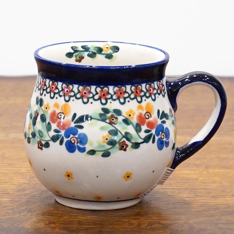 ポーランド陶器 ポーリッシュポタリー 「Millena」 マグカップ大（約360ml） M0117-B1 花かんむり : 輸入雑貨～カラン ...